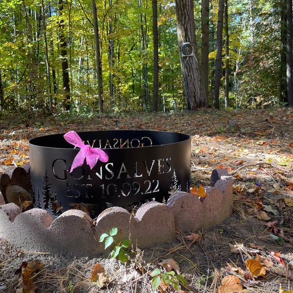 Personalized Fire Pit Rings | Fire Pit | Custom Fire Pits | Outdoor ...