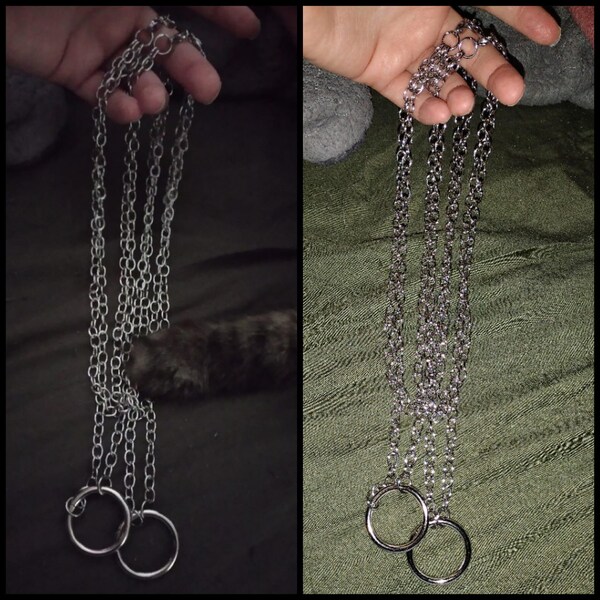 Stainless Steel Dainty O Ring Slip Chain Choker Necklace, Alternative ...