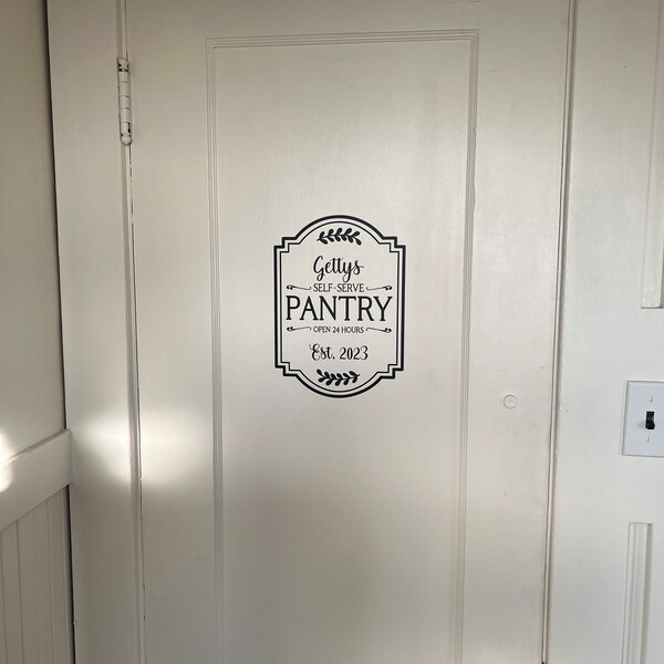 Custom Pantry Decal - Custom Pantry Sticker - Customizable Pantry Door ...