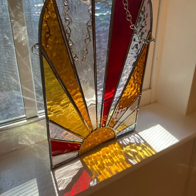 PATTERN Sunburst Panel Stained Glass Pattern Digital Download: Hobby ...