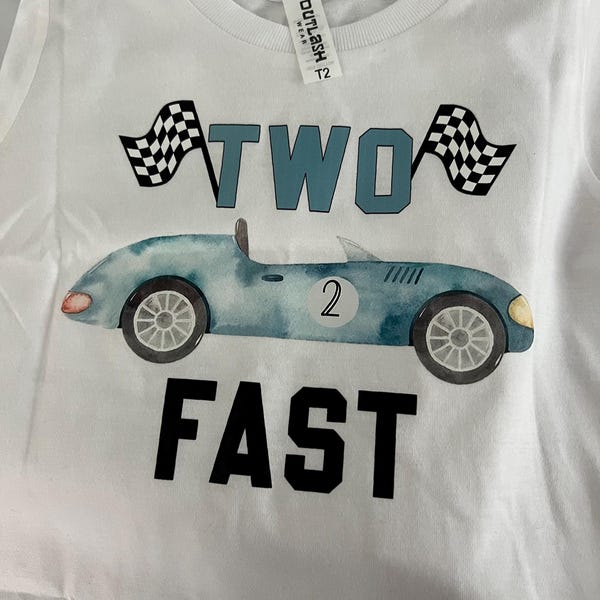 Two Fast Race Car Shirt, Racecar Birthday Shirt, Birthday Boy Shirt ...