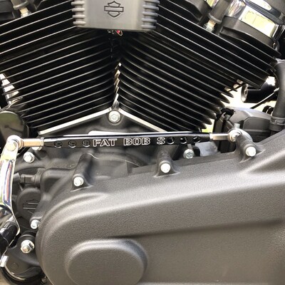 Harley Custom Engraved Shift Linkage Gloss Black, FLH, CNC Cut, Billet ...