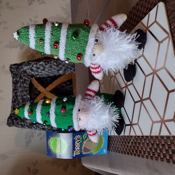 PDF Knitting Pattern Santa Tree Hat Gonk Christmas Gnome Toy Ornament ...