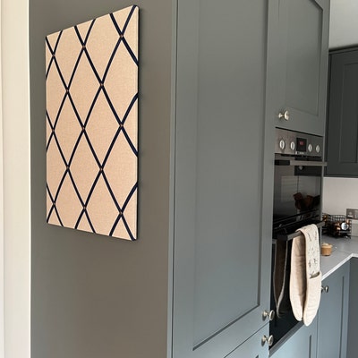 Natural Linen Fabric Notice Board many Different Coloured Ribbons and ...