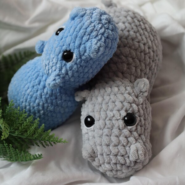 Happy the Hippo, NO-SEW Crochet Amigurumi PDF Pattern, Adorable Cute ...