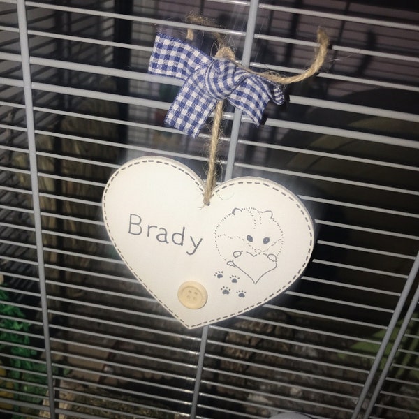 Personalised Pet Name Sign Plaque Hamster Heart Wooden Sign Gift - Etsy