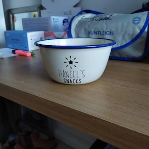 Snack Bowl Personalised Enamel Bowl Enamel Snack Bowl Nights in Movie ...