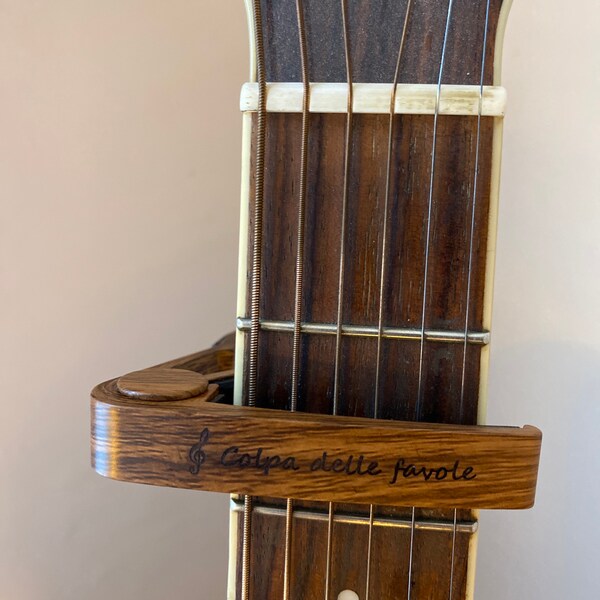 Personalised Wood Pattern Guitar Capo, Customised Message, Free ...