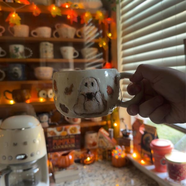 Halloween Cauldron Handmade Ceramic Espresso Cup Fall Gift Witchyvibes ...