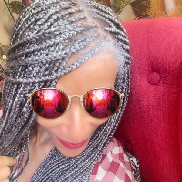 8 Inches Human Hair Sister Locks Frontal.0.2cm Front Lace Small Loc ...