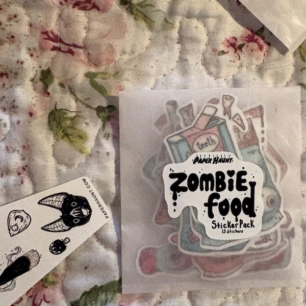 Zombie Foods STICKER Pack - Spooky Cute -pastel Goth - Pack of Thirteen ...