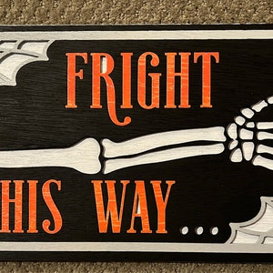Fright This Way SVG Skeleton Halloween Sign SVG Halloween - Etsy Canada