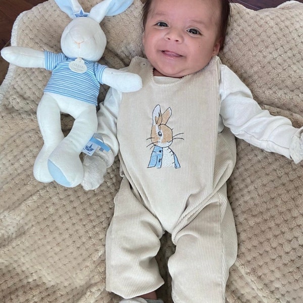 Peter Rabbit. Natural Baby Clothes, Romper, Hat. Beige. 100% Cotton ...