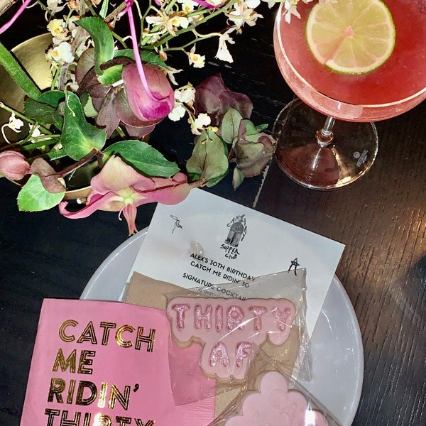 Custom "catch Me Ridin' Thirty" Birthday Napkins, 30th Birthday Napkins ...