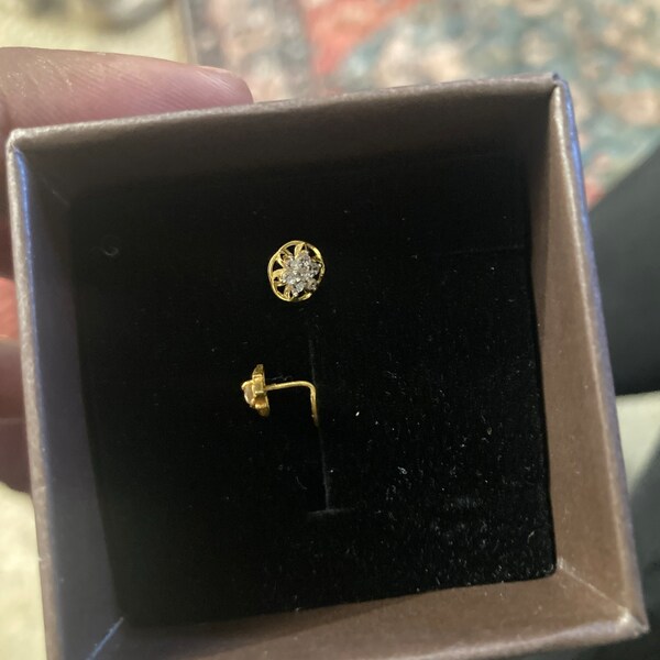 Tiny Star Nose Stud 14k Solid Gold Cluster Nose Stud Unique Nose Ring ...