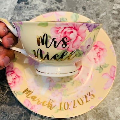 Tea Cup Personalized Tea Cups Custom Tea Cup Tea Lover Gift Teacup Gift ...