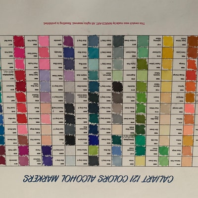 Caliart 100 Colors Artist Alcohol Markers Swatch Template DIY Single ...