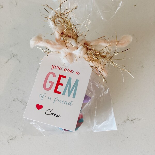 GEM OF A FRIEND Valentines Tag - Etsy