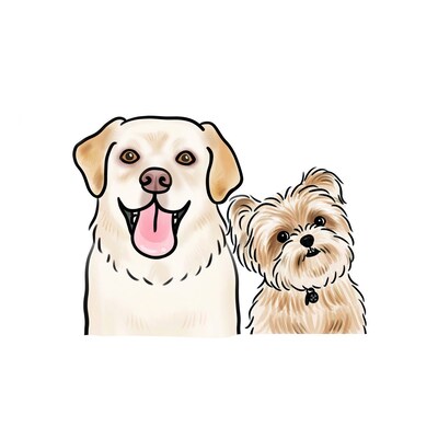 Custom Cartoon Pet Portrait/ Custom Pet Portrait/ Personalized Gifts ...