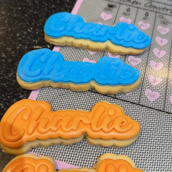 Script Name Cookie Cutter & Fondant Stamp, Debosser, Custom Cookie ...