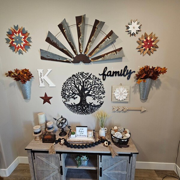 22" Rustic Barn Star Iron Farmhouse Metal Wall Decor Rust Resistant ...