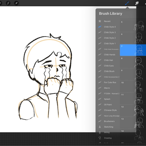 500+ Procreate Chibi Stamp Bundle, Anime Manga Body Guides, Eyes, Lips ...