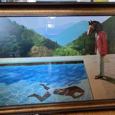 Bojack Horseman Poster Hockney Pool Vintage Art Painting Gift for Fans ...