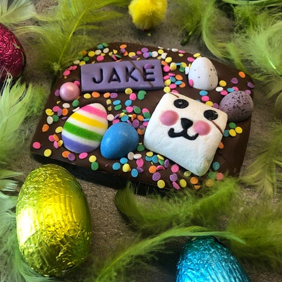 Personalised Easter Milk Chocolate Slabs set of 3 Belgian Chocolate ...