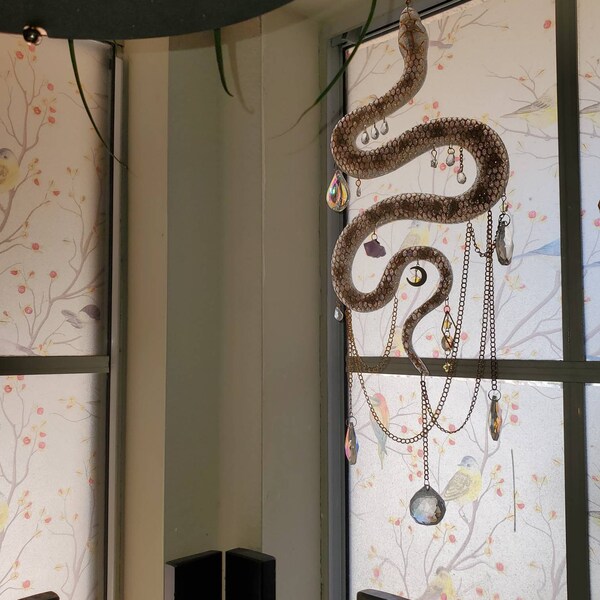 Red Vampire Sun Catcher, Snake Suncatcher, Gothic Bloody Decor, Crystal ...