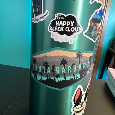 Sticker Santa Barbara California Palm Trees & Mountains - Etsy