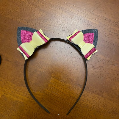 Cat Ears Bow SVG Cat Ears Hairclip Headband Template Halloween Black ...