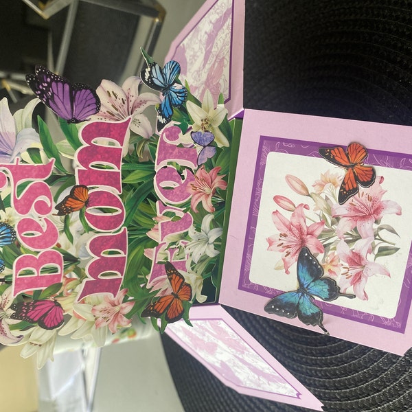 Fluttering Bee Bloom: 3D Bee Pop-up Greeting Card Ideal for Any ...