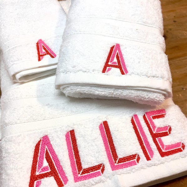 3" Inch Carsyn Bevel Two Tone Modern Type Embroidery Font Herrington ...