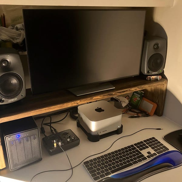 Westerton Rustic Hand Built Monitor Shelf Stand Reclaimed Riser Desk ...