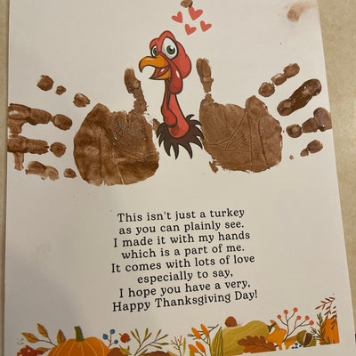 Turkey Handprint Art, Turkey Poem, Thanksgiving Handprint Art Craft ...