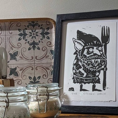The Kitchen Goblin Goblin Print Kitchen Print Weird Wall - Etsy
