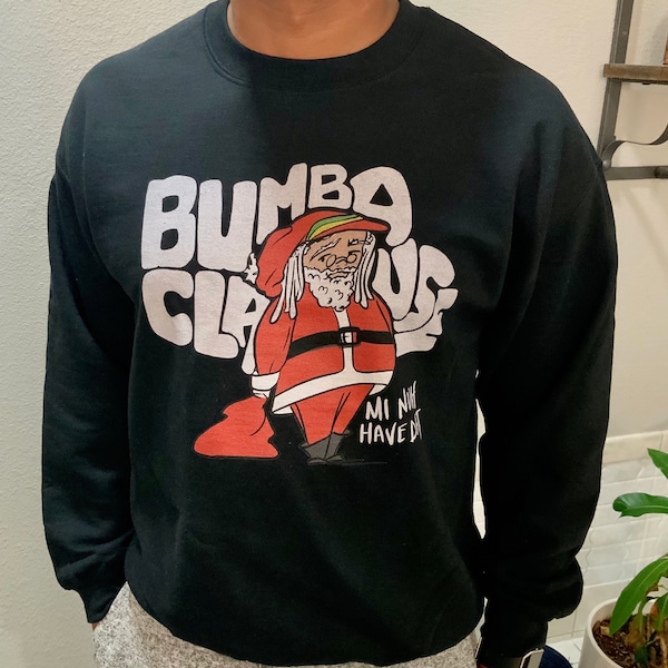 Bumba Clause Crewneck Sweatshirt Black Santa Jamaican Santa Island ...