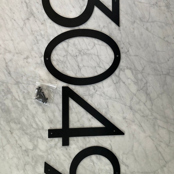 8" Metal House Number - Modern Font House Number - Metal Address Number ...