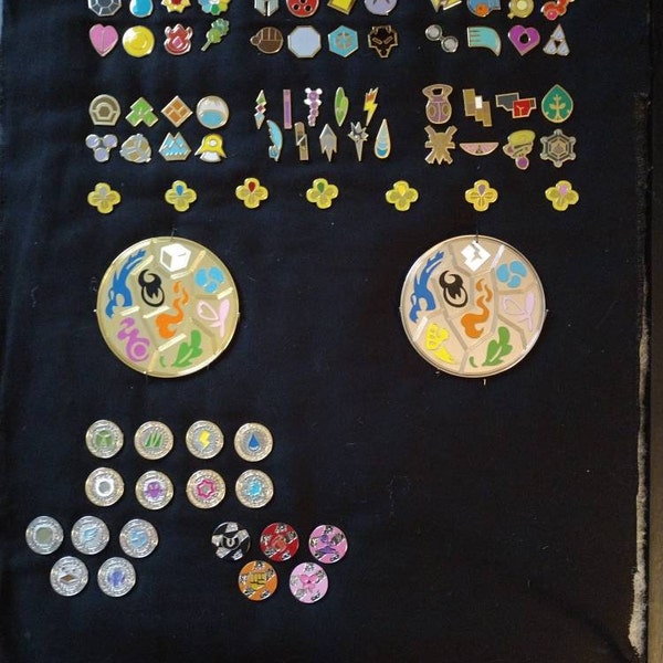 Complete Gary Oak Kanto Rival Pokemon Gym Badge Set of 10 Anime ...