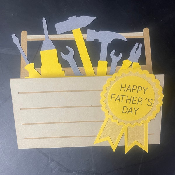 Tool Birthday Card Template, Father's Day Tool Box Card, Tool Box ...