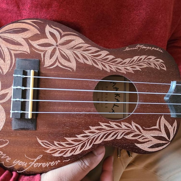 Custom Hand Etched Ukulele Polynesian / Hawaiian / Maori Made to Order ...