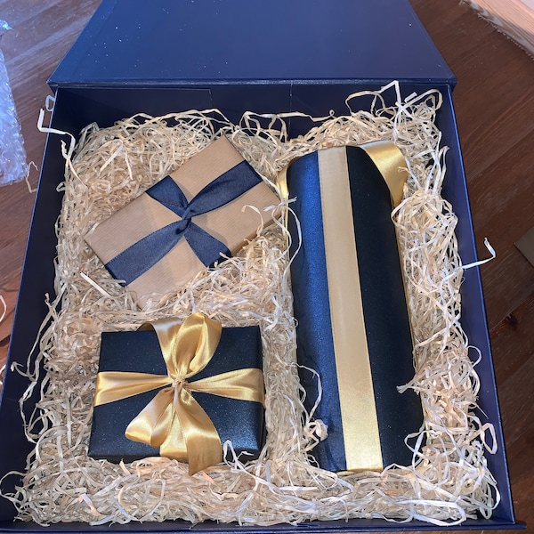 Extra Large Navy Blue Gift Box With Ribbon - Large Navy Gift Box - Big ...
