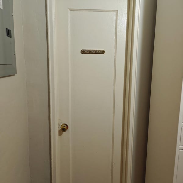 Powder Room Door Sign Made From Solid Brass Choose Finish. Brass ...