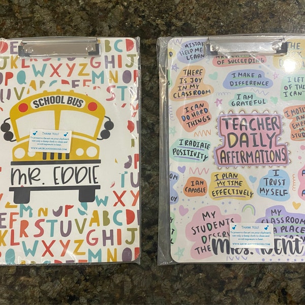 School Bus Driver Clipboard With Personalization Front and Back | Gift ...