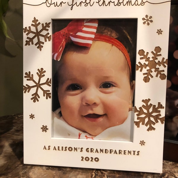 Merry Christmas Holiday Frame Personalized, Gift Picture Frame, Custom ...