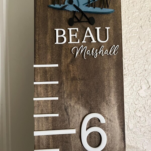 Personalized Family & Kids Growth Chart | Large Ruler 3D | Nursery ...