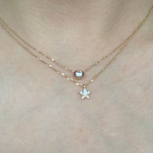 Diamond Star Necklace 0.10cts / Small Star Necklace / Mini Star ...