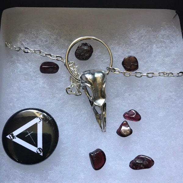 Morgana - Necklace - Choker - Bird - Skull - Lariat - Pendant - Witchy ...