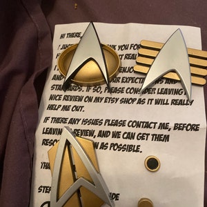 Starfleet Comm Badge Ds9/voyager/tng Movies/picard | Etsy