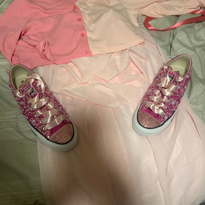 Pink All-star Low Top Women's Converse Bling Converse - Etsy